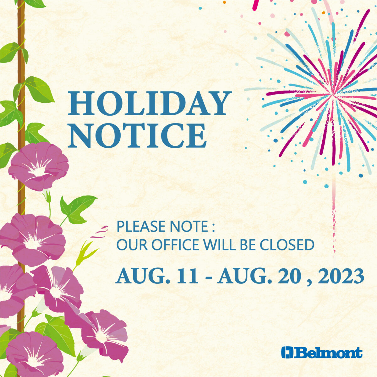Holiday Notice - Belmont medical