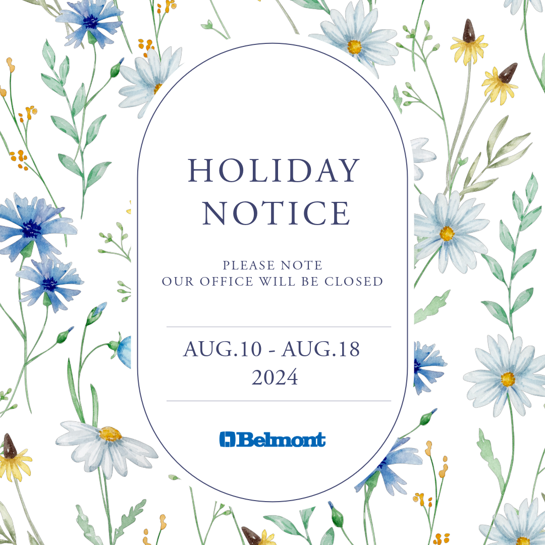 Holiday Notice - Belmont medical